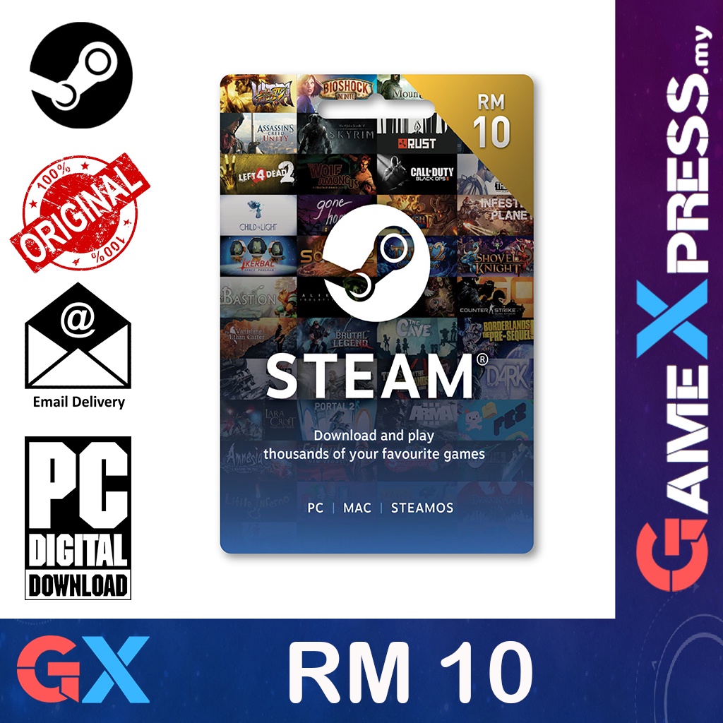 [24/7 Self Claim / Email] Steam Wallet RM10 Digital Prepaid Code ...