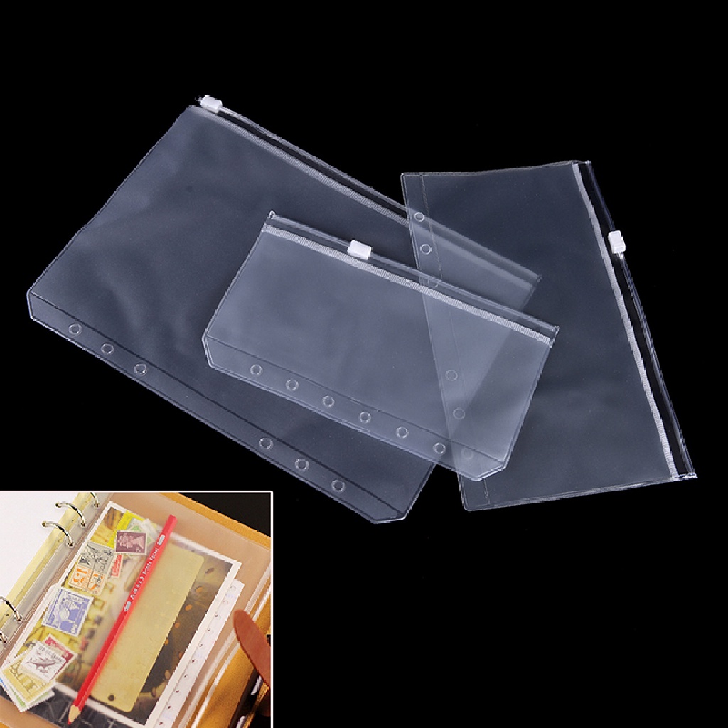 [MQMY] A5/A6/A7 Transparent Zip Lock Envelope Binder Pocket Refill ...