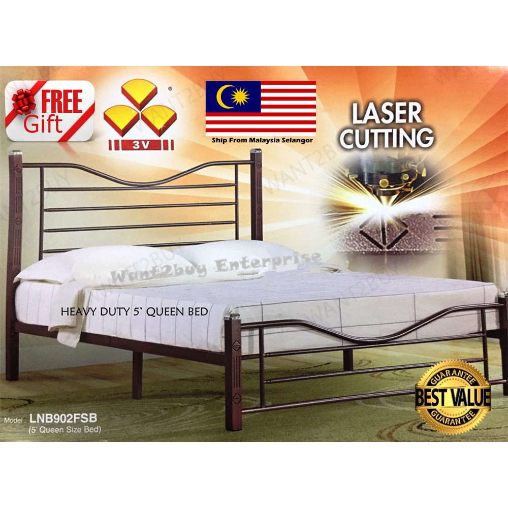 🇲🇾 🔥Hot Selling🔥 3V Super Strong Base Queen Metal Bed Frame / Perabot ...