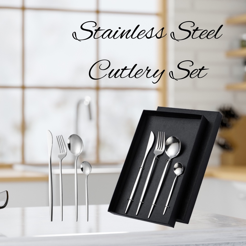 4 In 1 Nordic Premium 304 Stainless Steel Cutlery Gift Set | Shopee ...