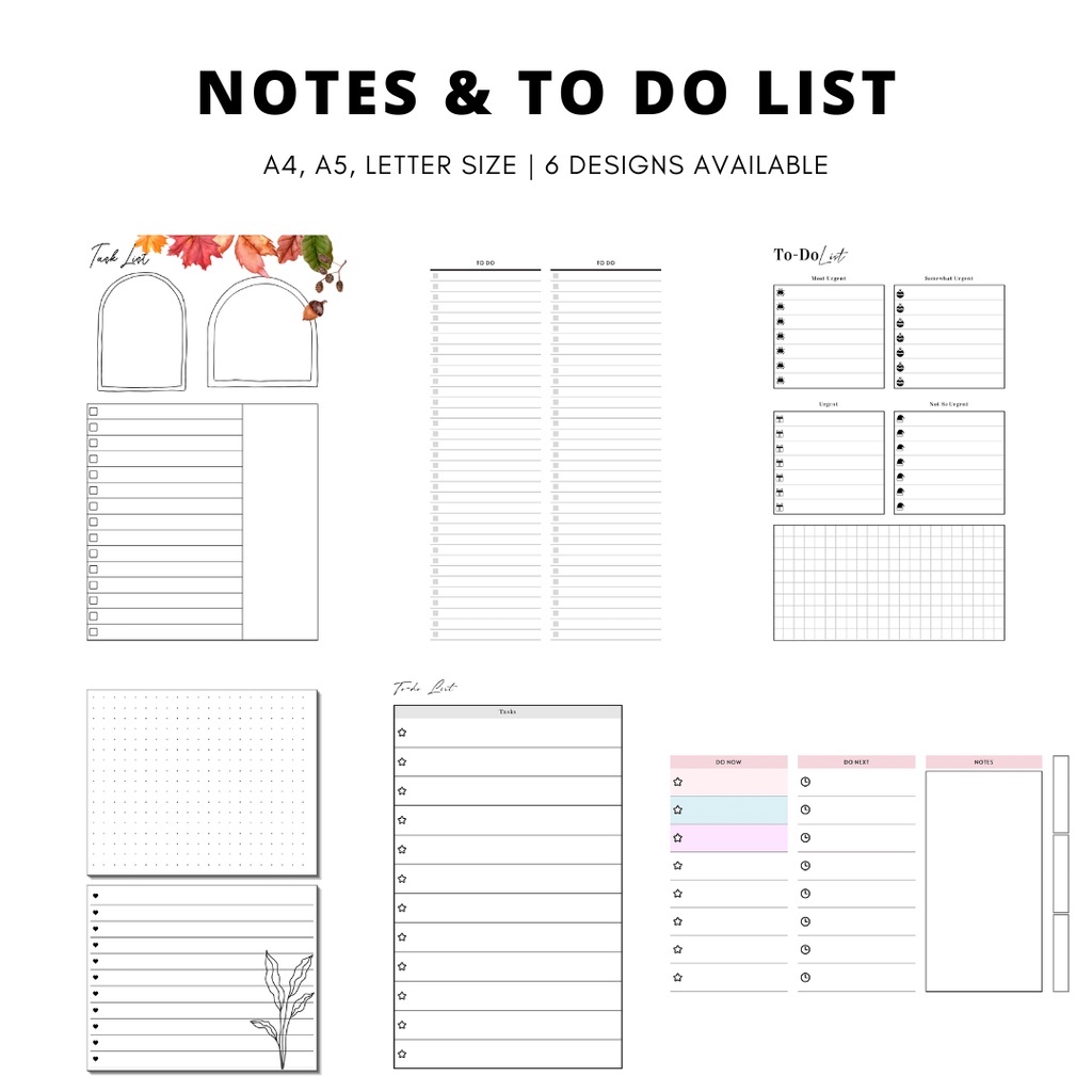 [PDF] Printable Notes & To Do List Planner Notebook PDF | Shopee Malaysia