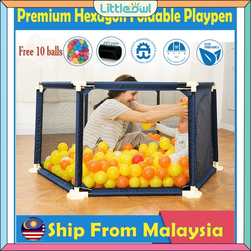 Premium Portable Hexagon Play Fence Playpen | Shopee Malaysia