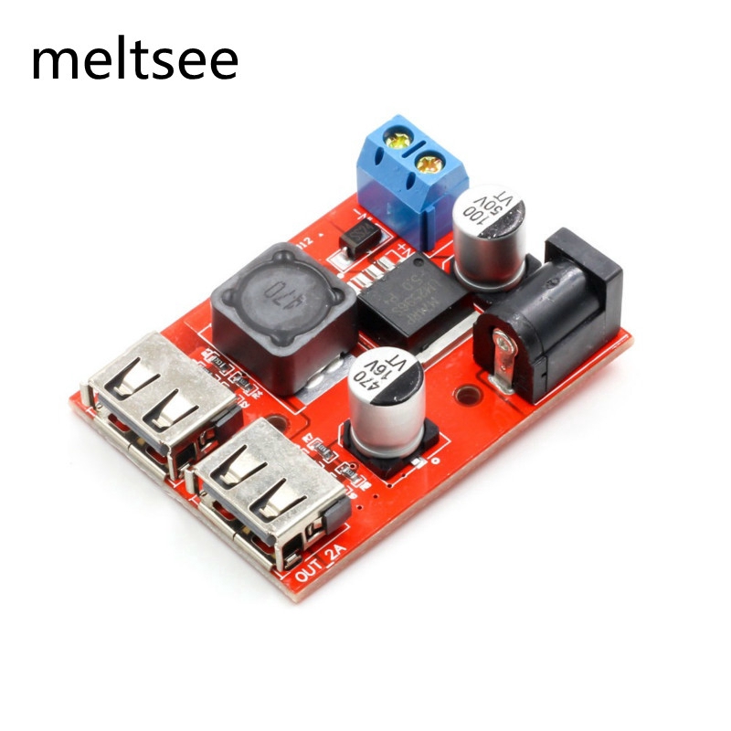 LM2596 Dual USB DC-DC 9V 12V 24V 36V to 5V 3A Step Down Buck Converter Board Car Charger Solar ...