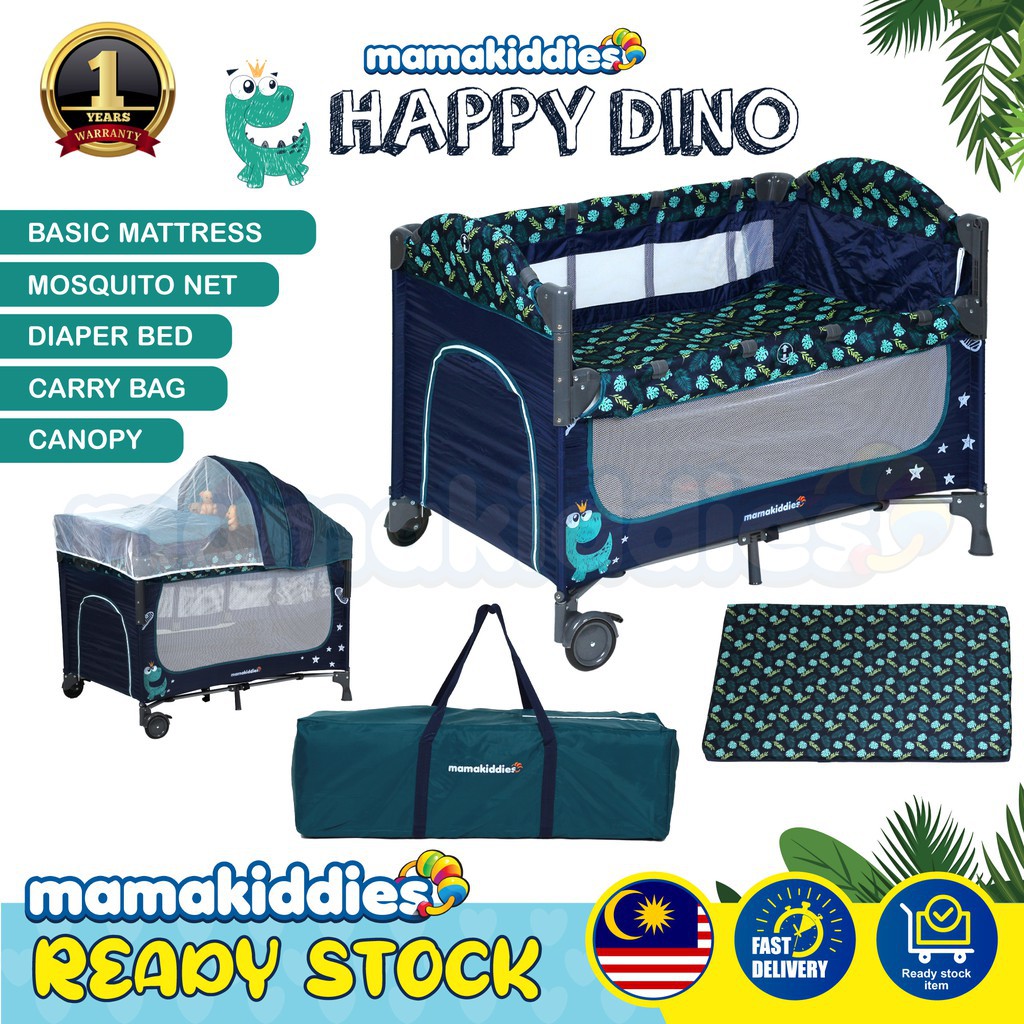 ♥NEW♥ Mamakiddies Baby Cot 2 Level Portable Baby Bed Playpen Travel Cot ...