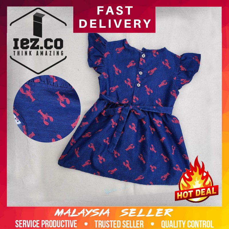 Gaun Cotton Kanak-kanak (Design Crab) | Shopee Malaysia