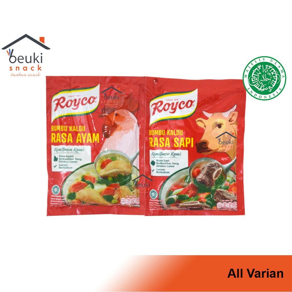 Royco Variant Seasoning Chicken & Beef Flavored Broth 100gr Halal Mui Packaging | VARIAN Royco ...