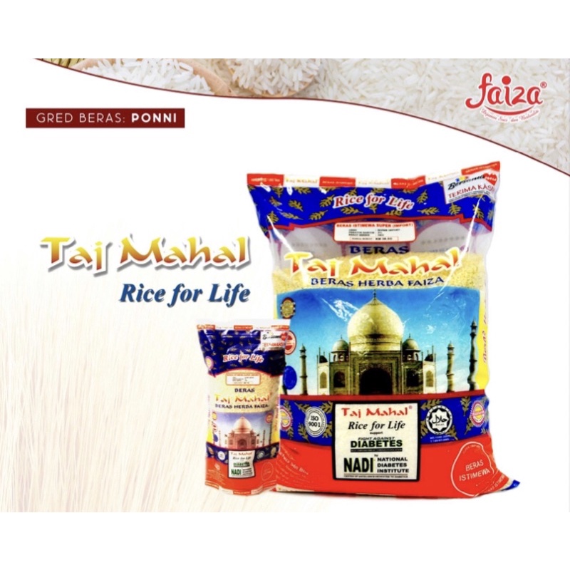 Beras Super Import Faiza Taj Mahal Herba Ponni 1kg - India | Shopee ...