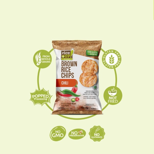 MERAH Rice UP! Riceup Brown Rice Chips (Red Rice Chips) Chilli Flavor ...