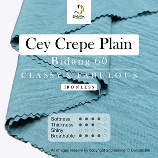 Cey Crepe Hi-Quality Crushed Ironless Kain Pasang Plain Bidang 60 ...