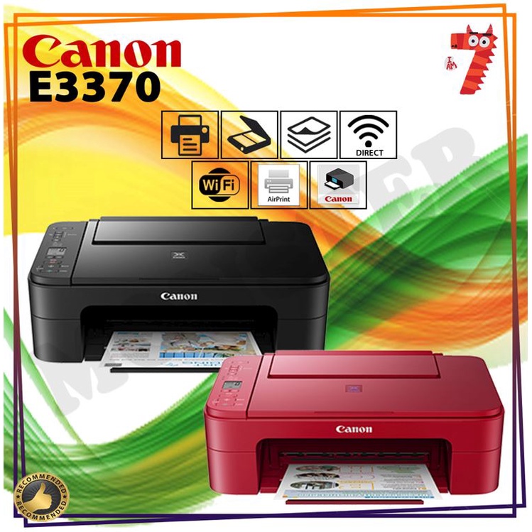 Canon E3370 Pixma Wireless All-in-One (PRINT, SCAN, COPY) Printer (Replacement model for E3170 ...