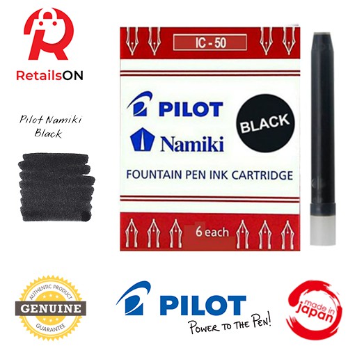 Pilot Fountain Pen Ink Cartridge IC-50 (6 Pieces) - Black / Namiki IC50 ...