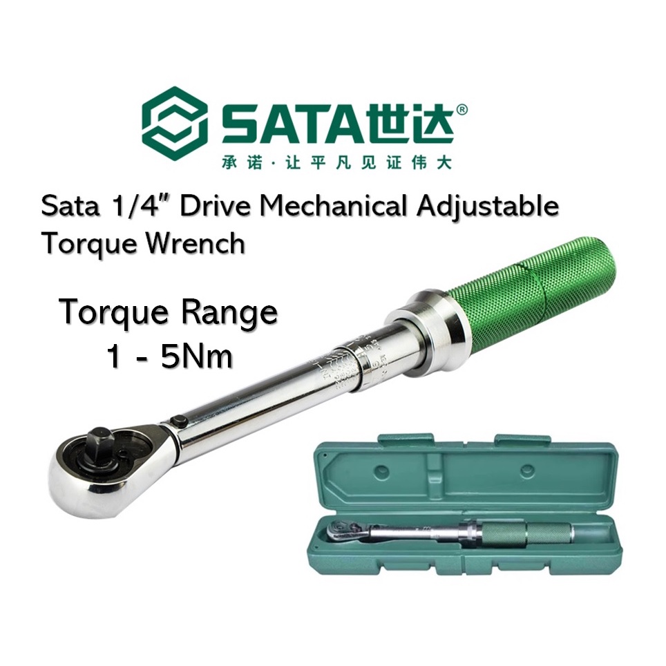 SATA 96211 1/4 Inch Drive Mechanical Adjustable Torque Wrench ( 1 - 5Nm ...