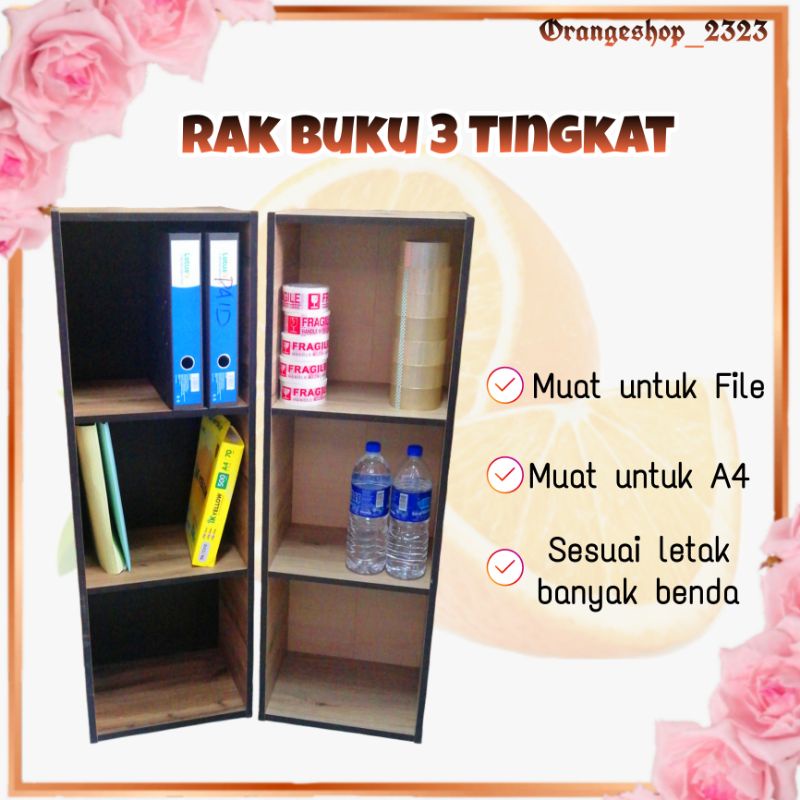 Rak Buku 3 Tingkat / Colour Box / Almari Buku / Book Case / Shelf ...