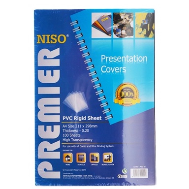 [READY STOCK] PVC Cover Niso Rigid Sheet A4 Clear Transparent Binding ...