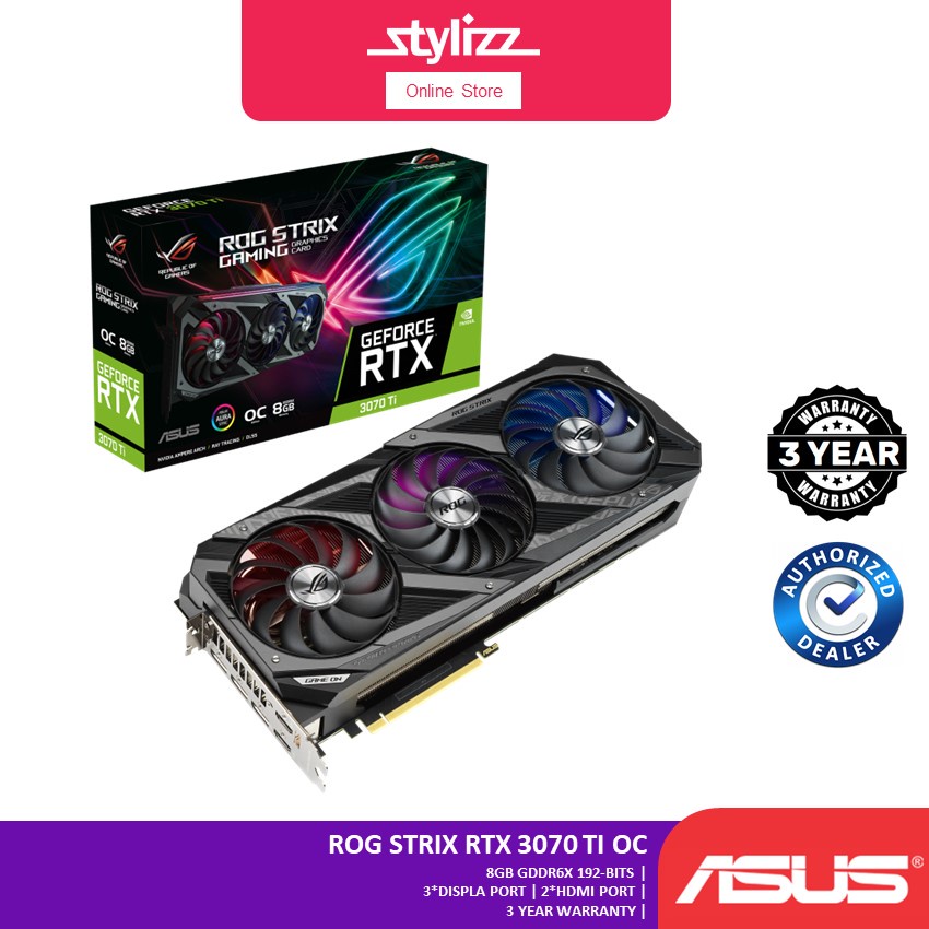 ASUS ROG STRIX GAMING GEFORCE RTX 3070 TI OC 8GB DDR6 GRAPHIC CARD ...