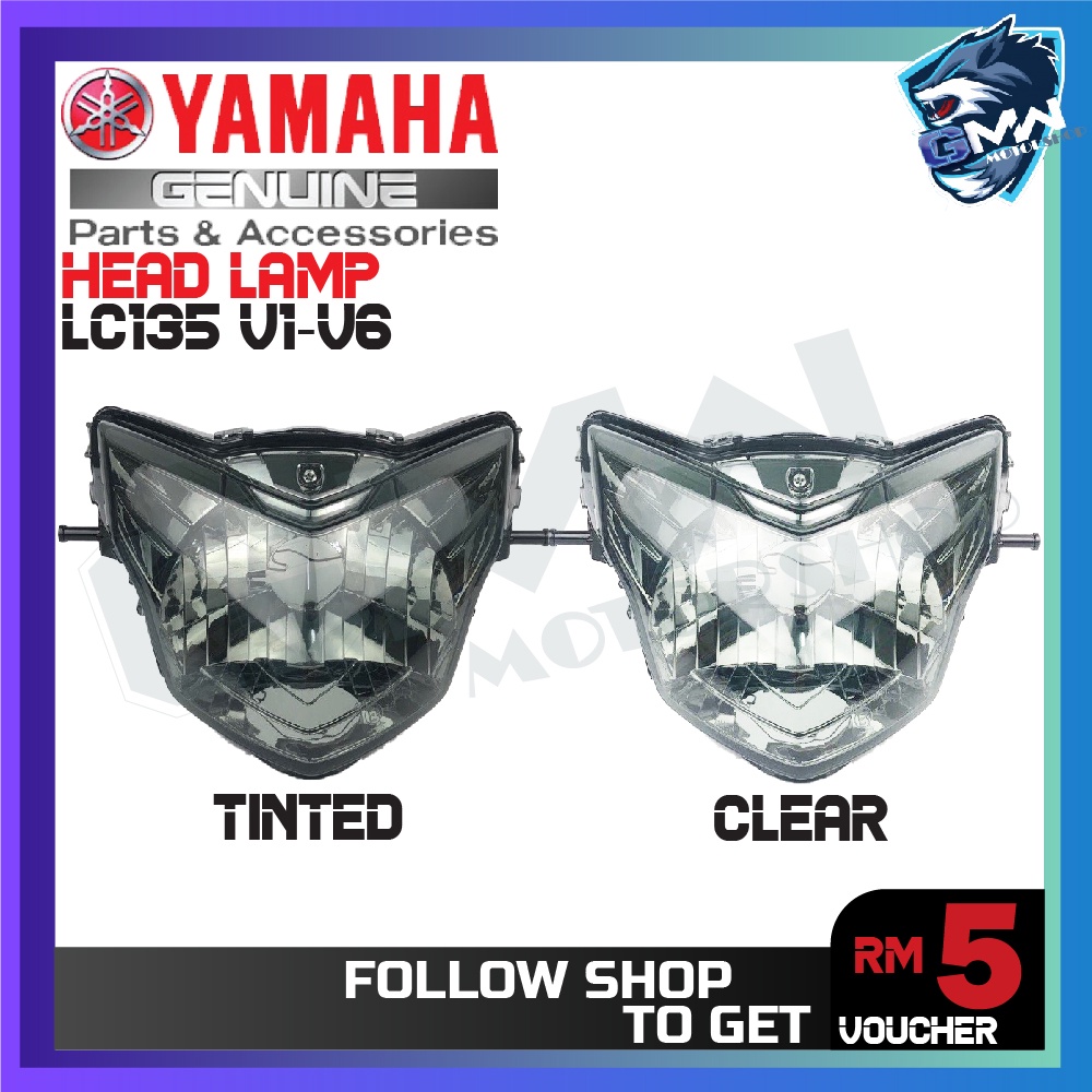 HEAD LAMP STD YAMAHA HEADLAMP LC135 V1 LC135 NEW V2 V3 V4 V5 V6 (CLEAR/TINTED) | Shopee Malaysia