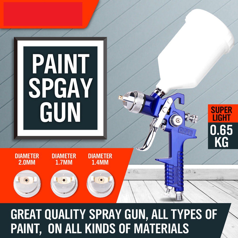 Gravity Type Spray Gun HVLP USA Technology (1.4mm/2.0mm/600ml) | Shopee ...