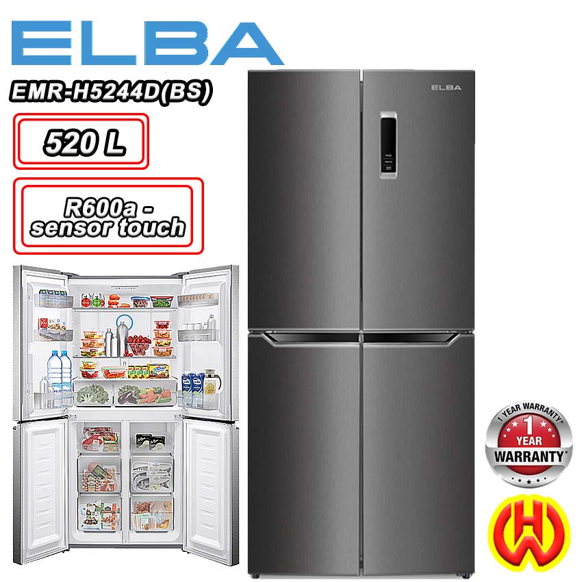 Elba 520L Multi Door Fridge 4-Door Refrigerator EMR-H5244D(BS) | Shopee ...