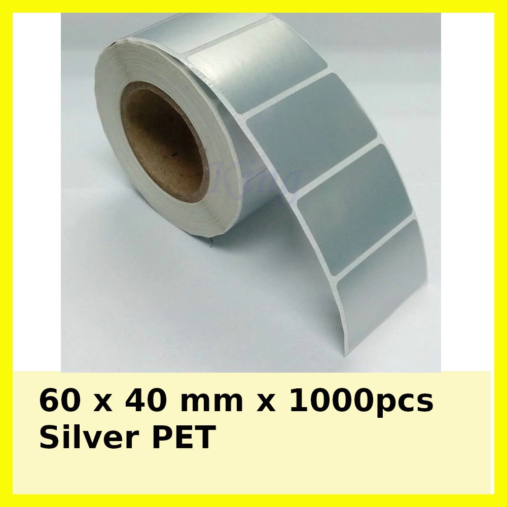 60x40 mm Silver Sticker Label (Silver PET Label) | Shopee Malaysia