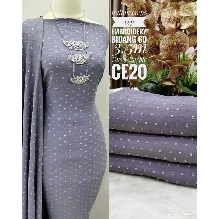Premium 3D Embroidery Cotton Italian Crepe Embroidery Cey Crepe Bidang ...