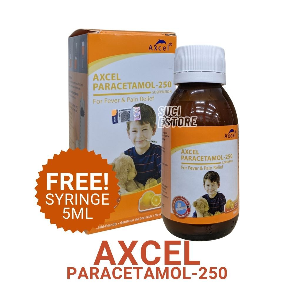 Axcel Paracetamol 250mg Orange Flavor With Syringe (90ml) | Shopee Malaysia