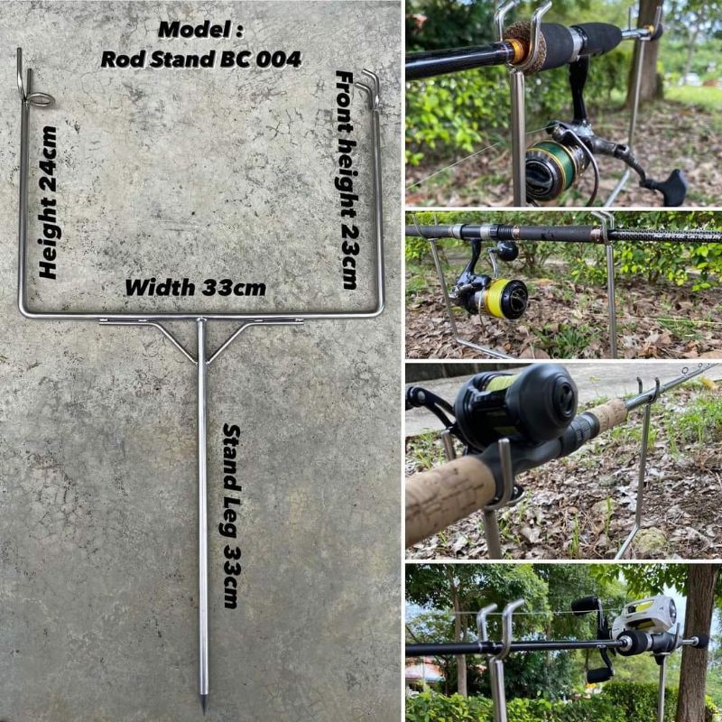 [ READY STOCK !!! ] STAINLESS STEEL BAITCASTING SPINNING ROD STAND ...