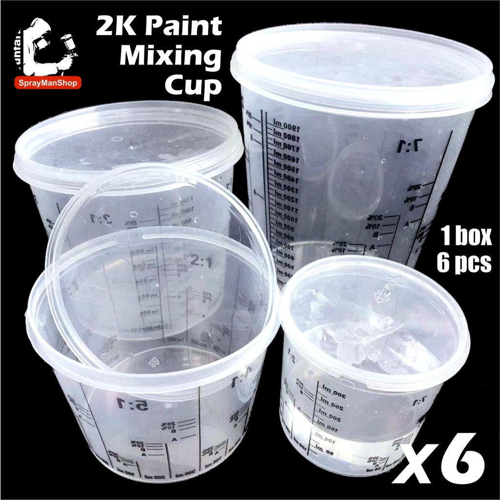 2K Paint Mixing Ratio Cup 1 Box 6 pcs | Shopee Malaysia