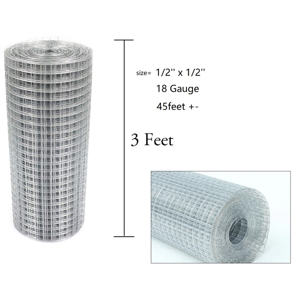 Galvanized Wire Mesh Netting /Dawai Jaring Besi 1Roll (1/2 '' x1/2'' x ...