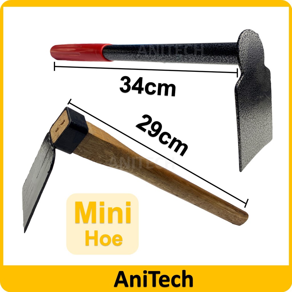 Cangkul Kayu / Besi Biru Kecil Mini Metal Hoe WITH WOOD/ STEEL Black ...