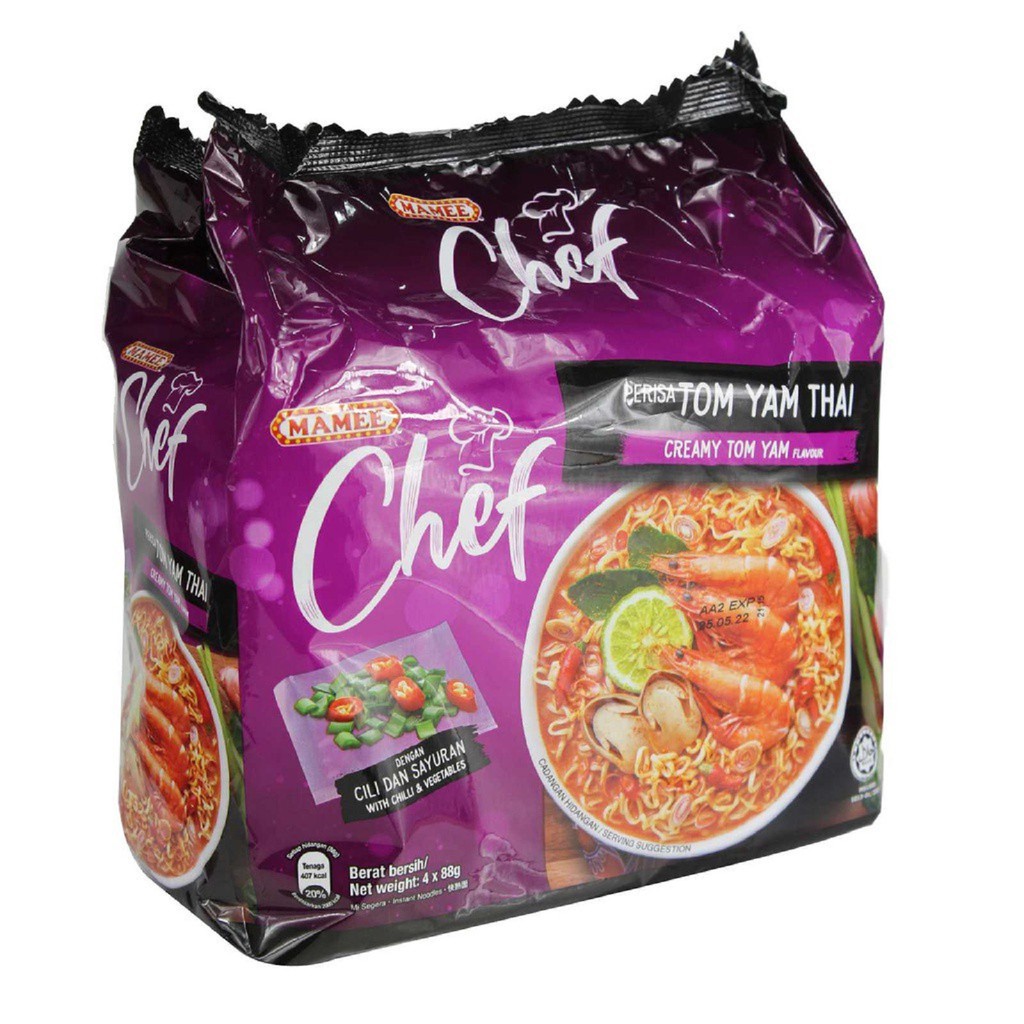 Mamee Chef Instant Noodle - Creamy Tom Yam Flavour (4 x 80g) | Shopee ...