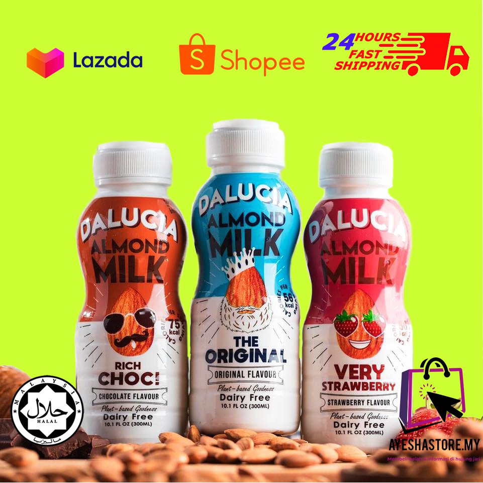 Almond Milk 300ml Susu Badam RTD Bottle - Dalucia | Shopee Malaysia