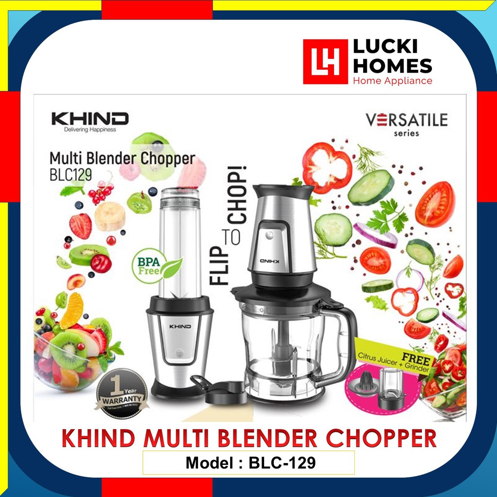 Khind Multi Blender Chopper BLC-129 Pengisar Pelbagai Guna | Shopee ...
