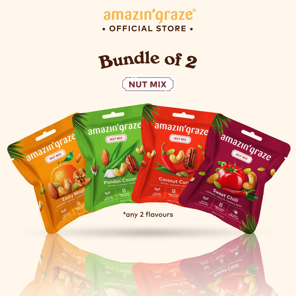 [Bundle of 2] Amazin' Graze Mini Nut Mix (2 x 30g) - Halal Certified ...