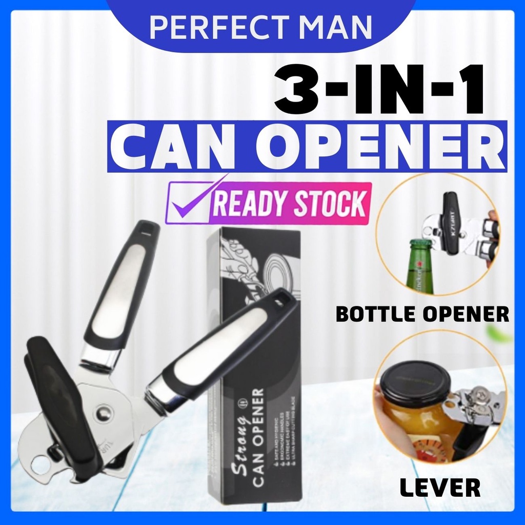 Can Opener Stainless Steel Heavy Duty Easy Grip Durable Beer Bottle ...
