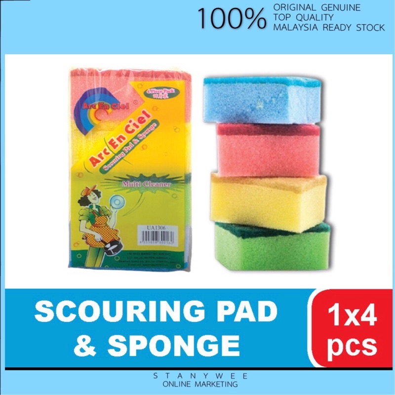 Dish Wash Sponge / Scour Pad / Span Cuci Pinggan Mangkuk (Malaysia ...