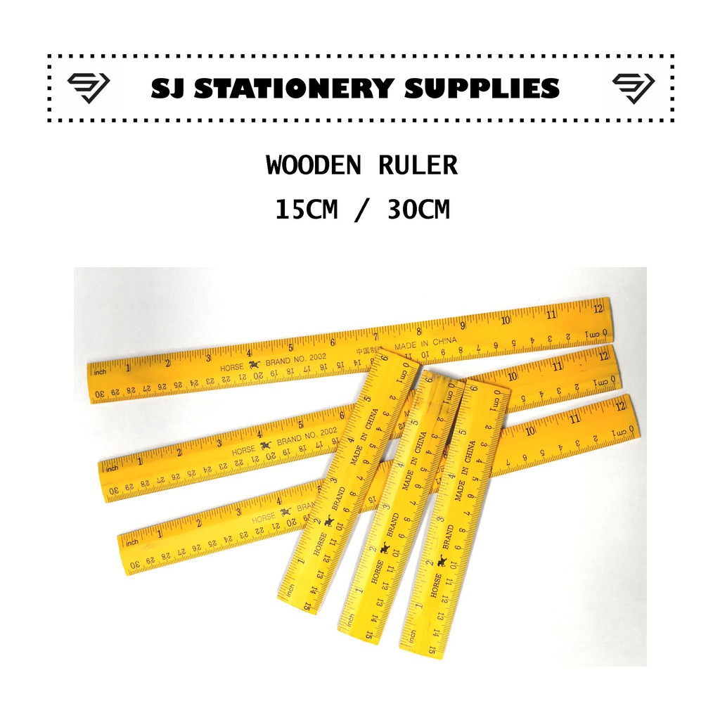 Wooden Ruler 15cm 6inch/ 30cm 12inch / Pembaris Kayu | Shopee Malaysia
