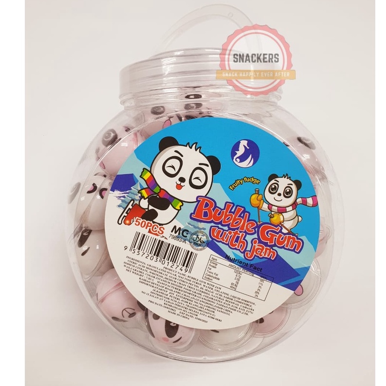 30 Pcs Panda Bubble Gum with Jam Chewing Gum In Bottle HALAL (LOCAL ...