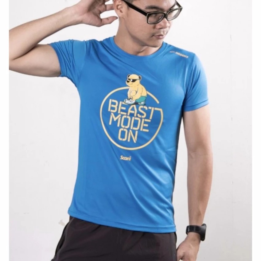 SCORE Active Wear T-shirt: Beast Mode On - (Blue) | Shopee Malaysia