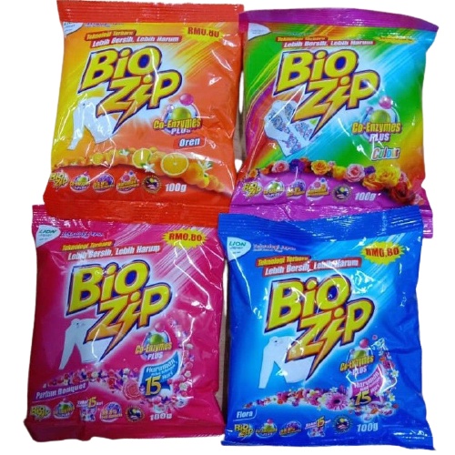 BIO ZIP DETERGENT POWDER 100G | Shopee Malaysia
