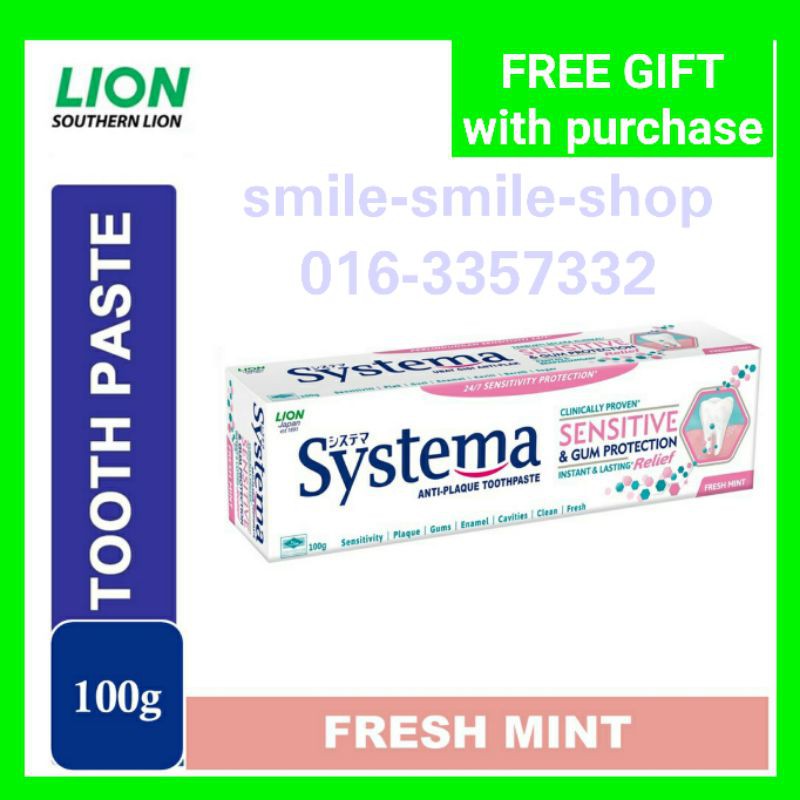 [LION JAPAN] Systema Sensitive & Whitening Toothpaste 100g - Fresh Mint ...