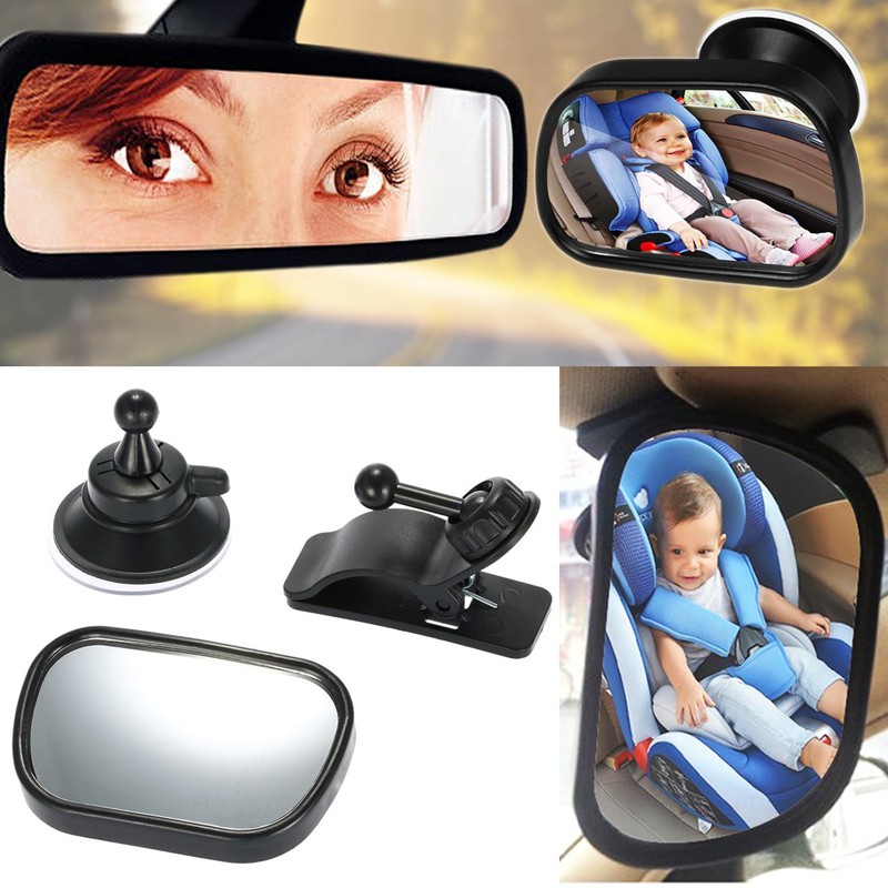 Car Baby Mirror 2 in 1 Mini Children Rear View Mirror Back Seat Safety ...