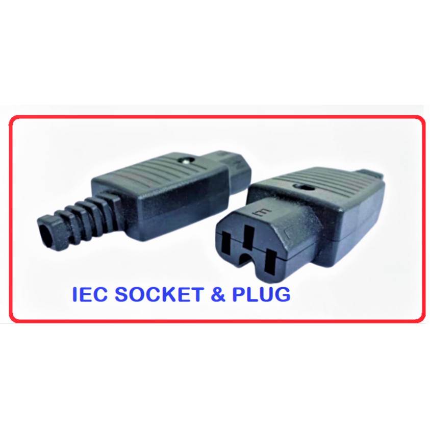 [READY STOCK] IEC CONNECTOR MONITOR PLUG & IEC MONITOR SOCKET/ 3PIN ...