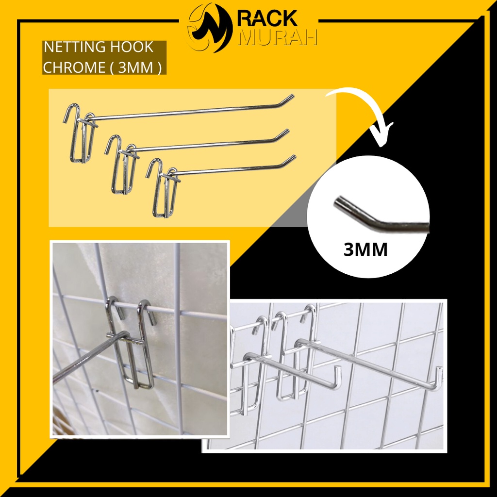 NETTING HOOK CHROME 3MM (10PCS) | Shopee Malaysia