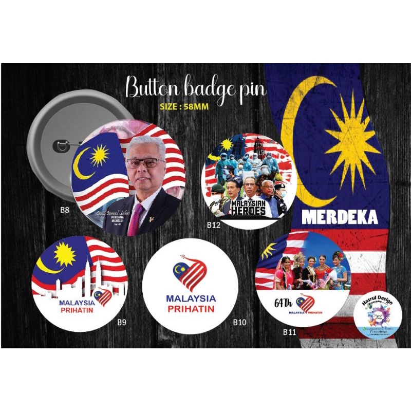 Promo Merdeka Button badge pin (10pcs) | Shopee Malaysia