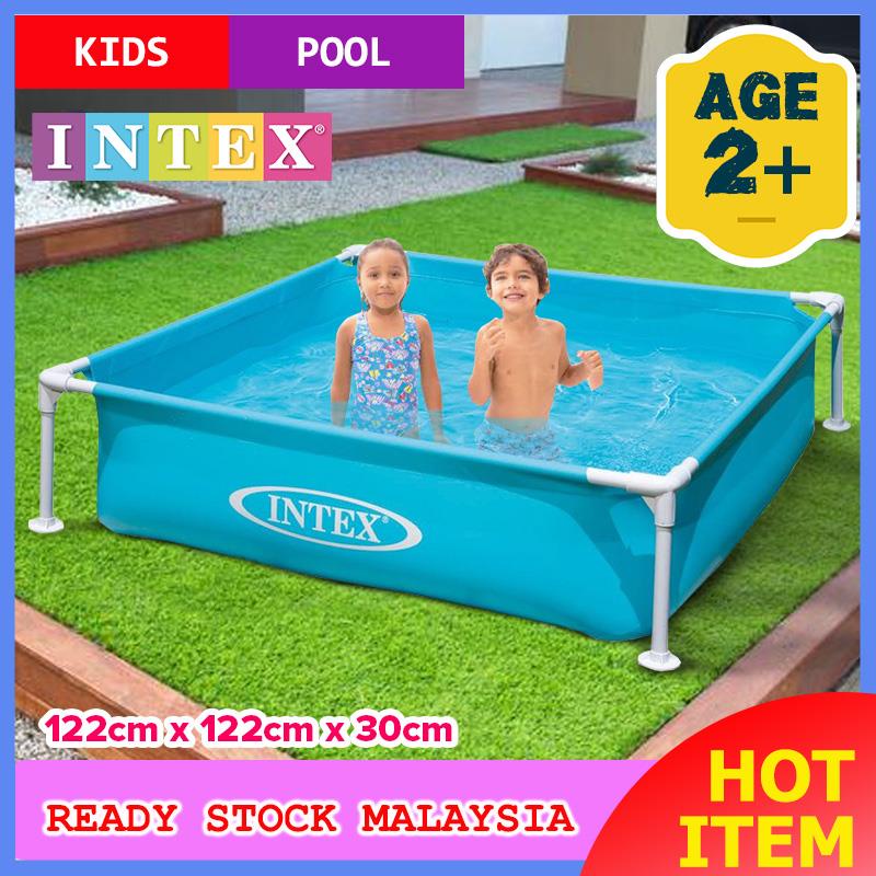 INTEX 57173 (NP98) Mini Frame Pool Kiddie Beginner Frame Swimming Pool ...