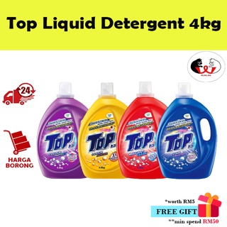 TOP LIQUID DETERGENT MICRO CLEAN 3.6KG / 4KG BLOOMING PLEASURES/STAIN ...