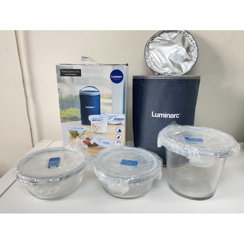 Luminarc 4Pieces Lunch Box Sets with Bag | Shopee Malaysia