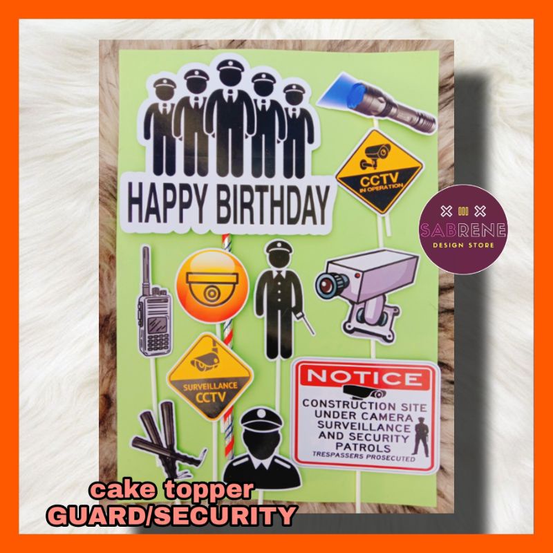 GUARD/SECURITY CAKE TOPPER READY STOCK | Shopee Malaysia