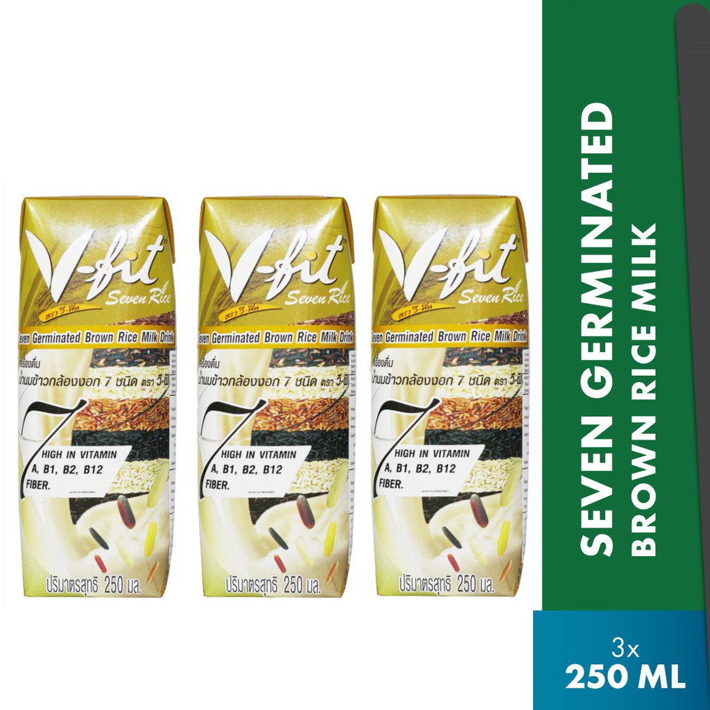V-Fit Seven Germinated Brown Rice Milk 3 x 250ml | Shopee Malaysia