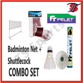 Badminton Net and shuttlecock combo set Net bulutangkis dan shuttle ...